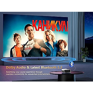 GooDee Smart 4K Projector with 5G WIFI and Bluetooth, Netflix/Amazn Prime Video Certified, Dolby Audio, 800ANSI Outdoor Projector, 400" Zoom Home Theater Projector Compatible with TV Stick,iOS,Android