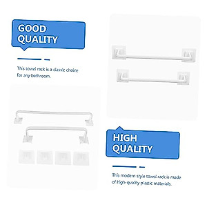 BUGUUYO 2pcs Nail Towel Rack Towel Holder Self-Adhesive Towel Rack Pcs Towel Rack Home Towel Rack Household Towel Rack Towel Storage Rack Bathroom Kitchen Towel Rack Pp White