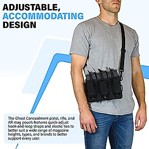 Ghost Concealment Triple Mag Pouch Open-Top Rifle Mag Pouches and Pistol Magazine Pouches Molle Backpack Airsoft Military Gear - Magazine Holster for Ammo