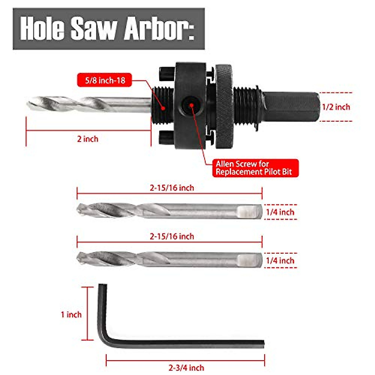 6-3/8 Inch Hole Saw with Heavy Duty Arbor - 38mm Cutting Depth HSS Bi-Metal Hole Cutter for Can Light Recessed Light, Smoothly Cutting in Wood, Plastic, Drywall and Metal Sheet