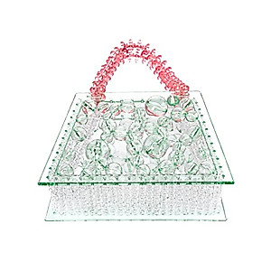 Milanblocks LLC Women Cute Crystal Acrylic Mint Spider Woven Round Beaded Clutch Bag Wedding Purse Bridal Prom Handbag Party Bag