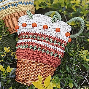 Light Blue Braided Cotton Cord Crochet Bag Yarn Hollow Knitted Crochet Yarns Round Rope Yarns 100g