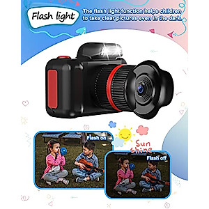 GREENKINDER Upgrade Kids Camera Christmas Birthday Gifts for Boys Girls Age 3-12, Children Digital Video Cameras with Flash, 2 Inch Screen Selfie Camcorder HD 1080P Video 32GB Black