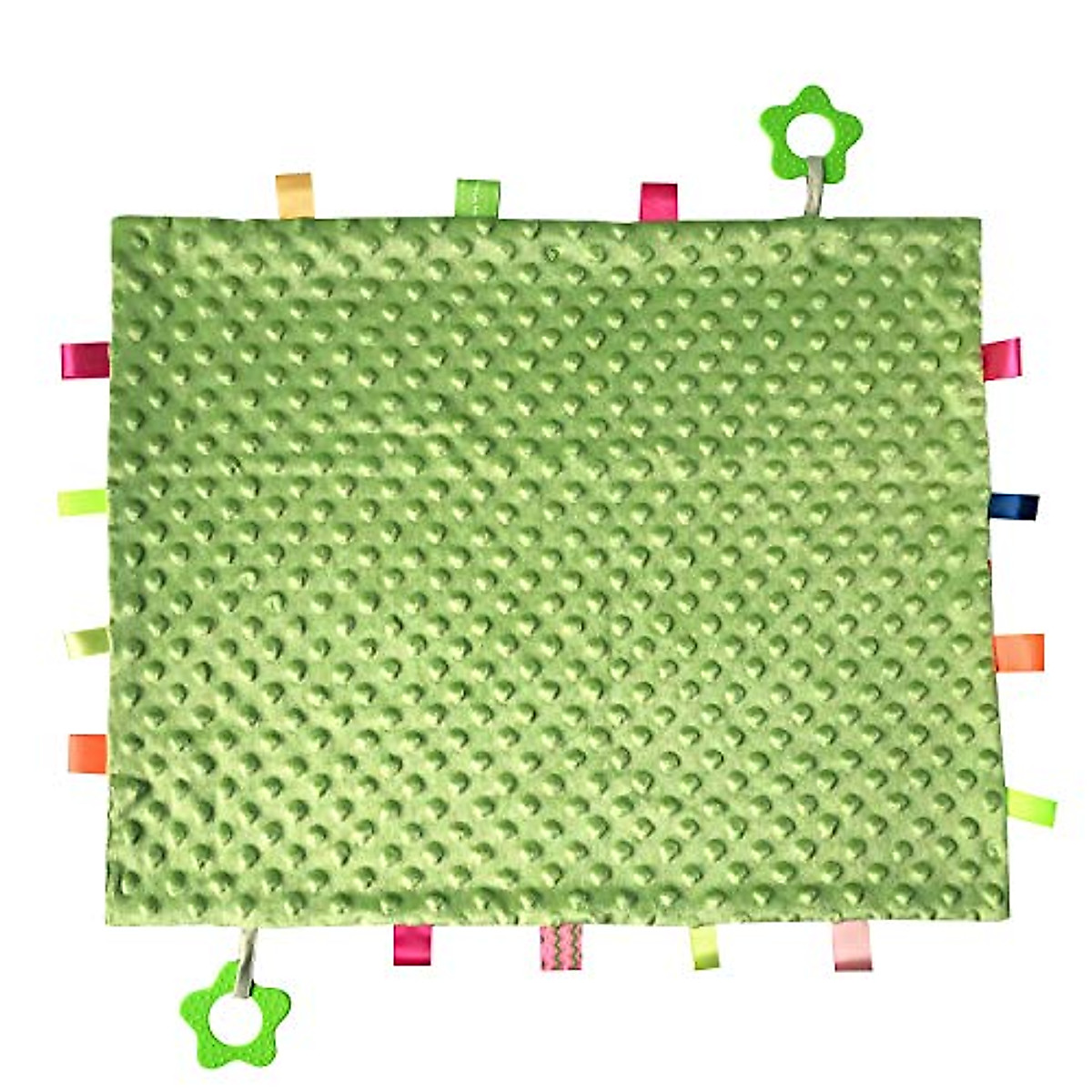 G-Tree Large Blanket with Tag for Babies, Soft Taggy Security Blanket, Lovely Tag Blanket (Green)