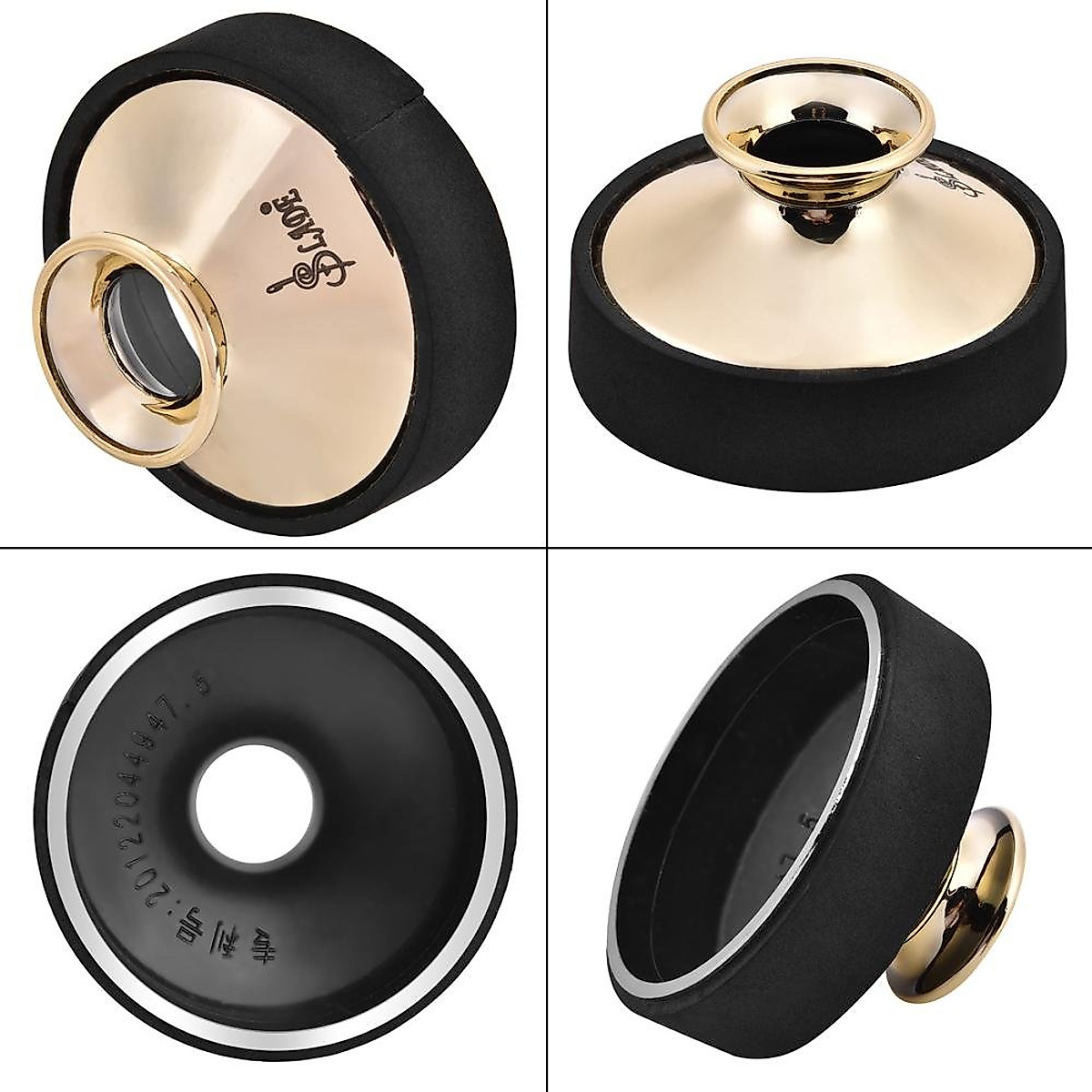 Sax Mute Lightweight Dampener Mute Saxophone Practice Noise Remove Music Instrument Part for Saxophone(Gold)