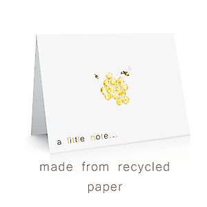 the lazy panda card company 20 Blank Cute All Occasion Bee Greeting Cards made from Recycled paper (Bee Note Cards)