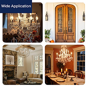 FLSNT CA11 E12 LED Candelabra Bulbs, Dimmable LED Chandelier Light Bulbs, 40W Equivalent, 2200K Warm White Light, 330LM, Amber Glass Finishing, 6 Pack