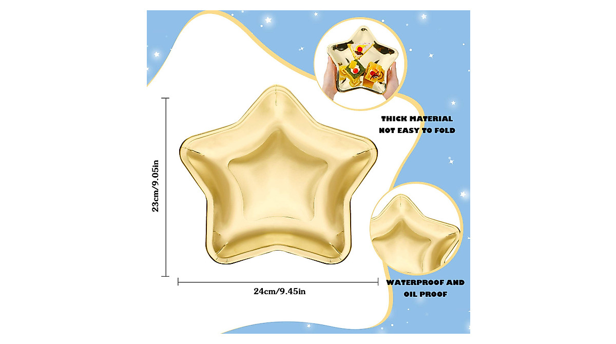 30 Thick Star Shaped Disposable Plates for Any Party