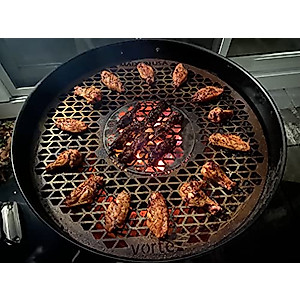 VORTEX (IN)DIRECT HEAT® Grill Grate Replacement for 22 Kettle, UDS OR KAMADO Style Charcoal BBQS with Removable Searing Grate - 22 in