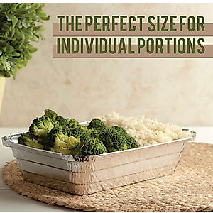 Aluminum Pans – Practical Food Containers and Lids – 2.25lbs Disposable Food Containers with Lids - Food Prep Containers with Lids for Takeout, Freezer, Oven - 8.5 x 6-inch Aluminum Foil Pans – 50pcs