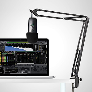 Blue Yeti X Mic Stand with Pop Filter - Microphone Boom Arm Stand with Flocked Foam Windscreen for Blue Yeti X Microphone by YOUSHARES (18.5in+20in)