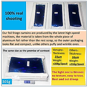 Vanujoy 3 Pack Blue Foil Fringe Backdrop Curtains Party Decoration - Tinsel Party Door Fringe Curtain Backdrop for Birthday Bachelorette Party Engagement Bridal Shower Graduation Decoration