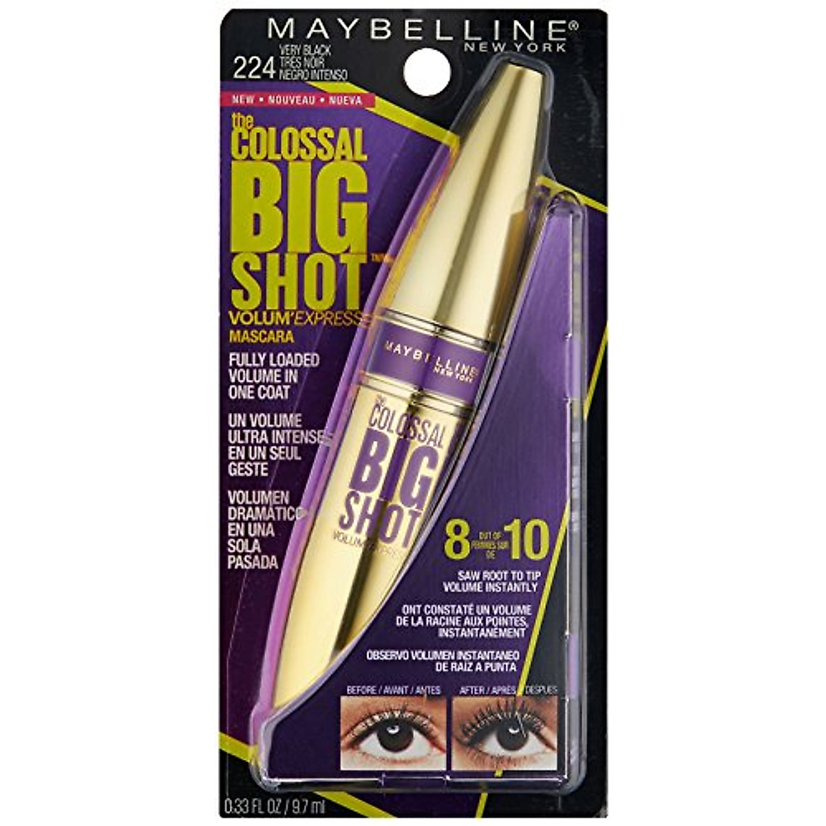 Maybelline New York Volum' Express The Colossal Waterproof, Very Black, 0.33 fl. oz.