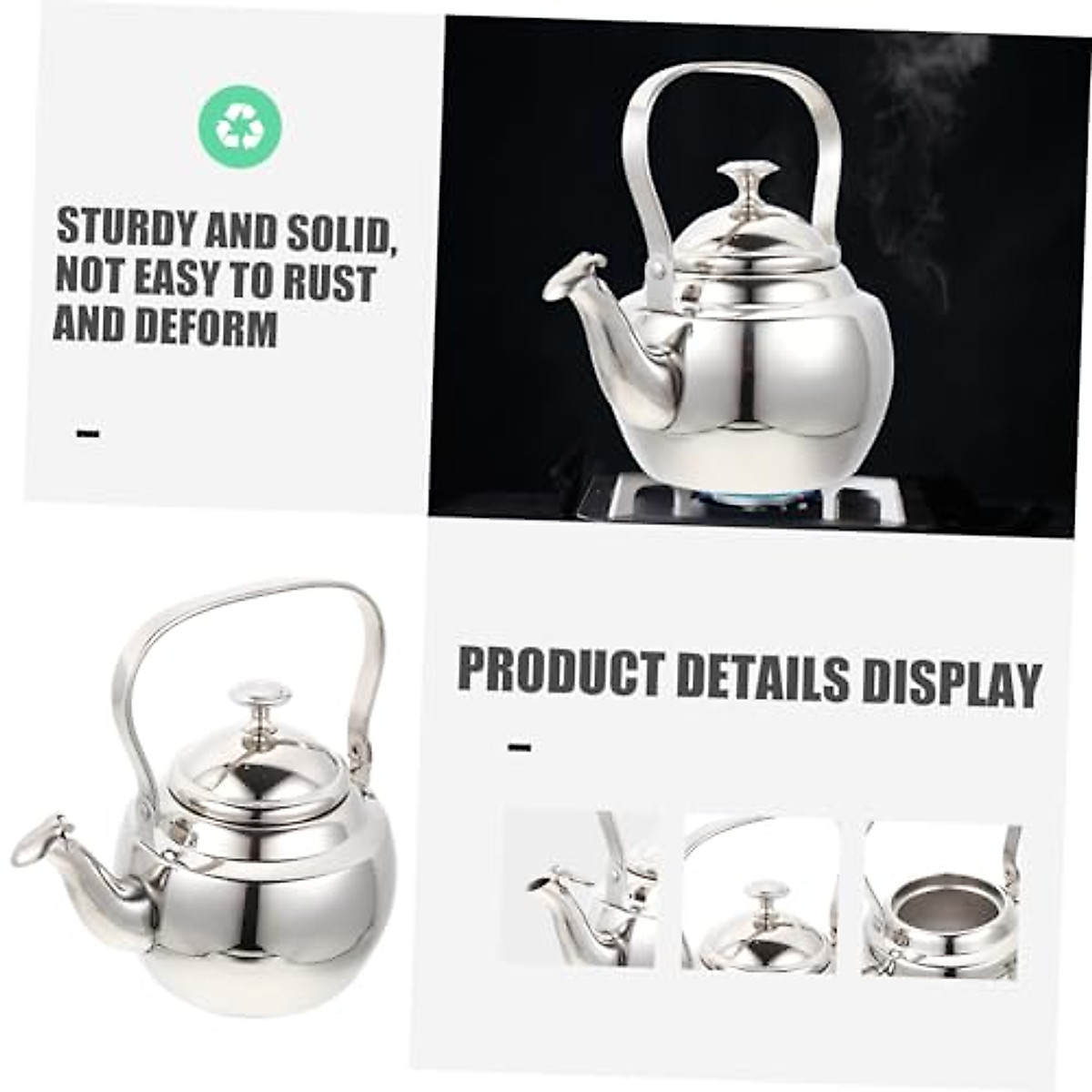 Stainless Steel Kettle Coffee Machine Espresso Machines for Kettle Heating Teakettle for Gas Stove Teakettle for Induction Cooker Tea Kettle with Infuser Boiled Teapot Mikinona
