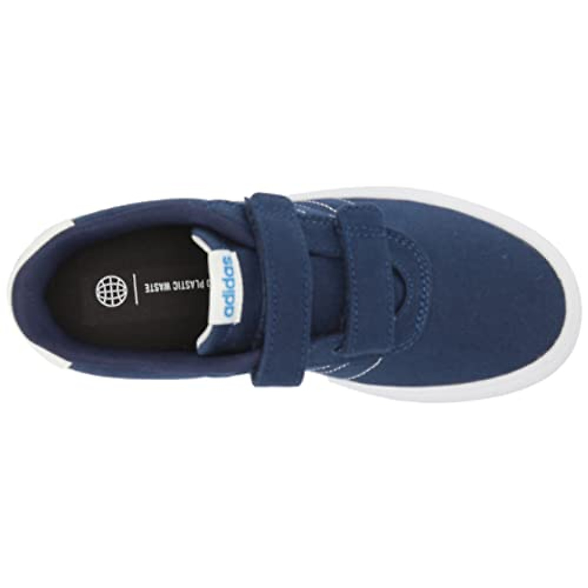 adidas Vulc Raid3r Skate Shoe, Dark Blue/Cloud White/Blue Rush, 3 US Unisex Little Kid