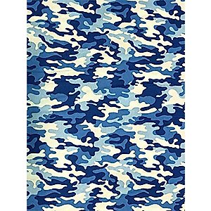 100% Cotton Quilt Prints Fabrics Camouflage / 45" Wide/Sold by The Yard (Blue)