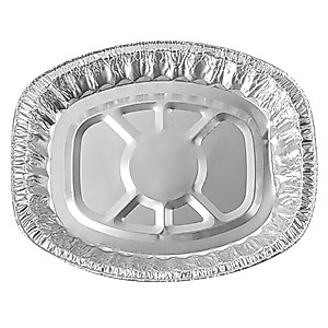 Restaurantware-Foil Lux 17.9 x 14.2 x 3.3 Inch Oval Roasting Pans, 10 Oven-Ready Foil Pans - Freezable, Heavy-Duty, Aluminum Foil Disposable Baking Pans, For Cooking Turkey, Chicken, And More