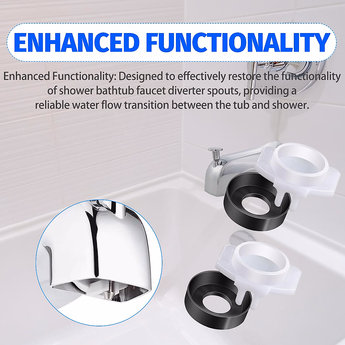 6 Pieces 101237 Cup Seal & Diverter Gate Replacement Parts for 3800 Tub Spout, Tub Spout for Shower Bathtub Faucet Diverter Spout