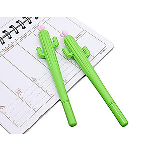 Cactus Shaped Rollerball Pen Cute Creative 0.5 mm Black Ink Gel Pens For Student and Office 12 Pieces by Meiso