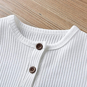 Eghunooy Baby Boy Girl Solid Color One Piece Romper Jumpsuit Outfits Clothes (Newborn) White