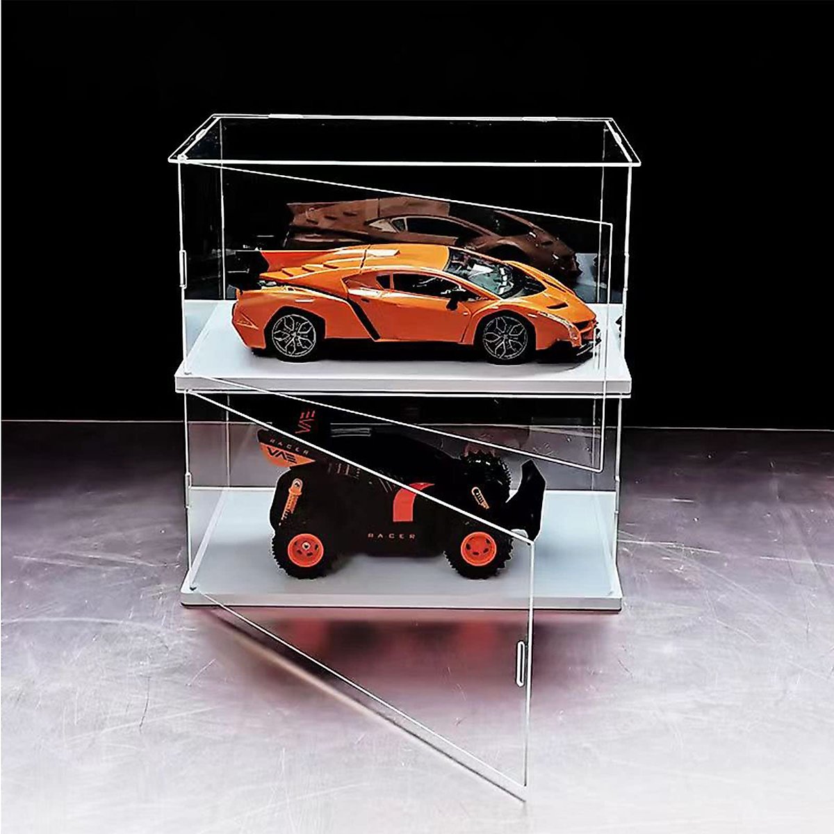 Openable Clear Acrylic Display Case Box ，Versatile Collectibles Display Dustproof Showcase with Thickening Base，for Display Action Figures Home Storage Organizing Toys (16x8x10 inch/40x20x25cm)