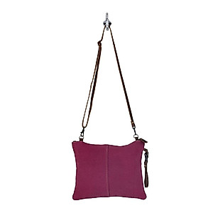 Myra Bag Fuchsia Small & Crossbody Bag Upcycled Cotton & Leather S-2881