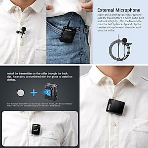 Godox MoveLink II M2 Wireless Lavalier Microphone System(2 TX + 1 RX + Charging Case), 2.4G Wireless Noise Cancelling Mic, 100m(328ft) Range for Camera, Computer, Smartphone TikTok Interview Recording