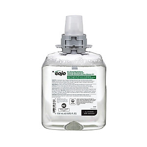 GOJO E1 Foam Handwash, Fragrance Free, 1250 mL Handwash Refill FMX-12 Push-Style Hand Soap Dispenser (Pack of 4) - 5167-04