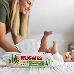 Huggies Natural Care Sensitive Baby Wipes, Unscented, Hypoallergenic, 99% Purified Water, 2 Refill Packs (352 Wipes Total)
