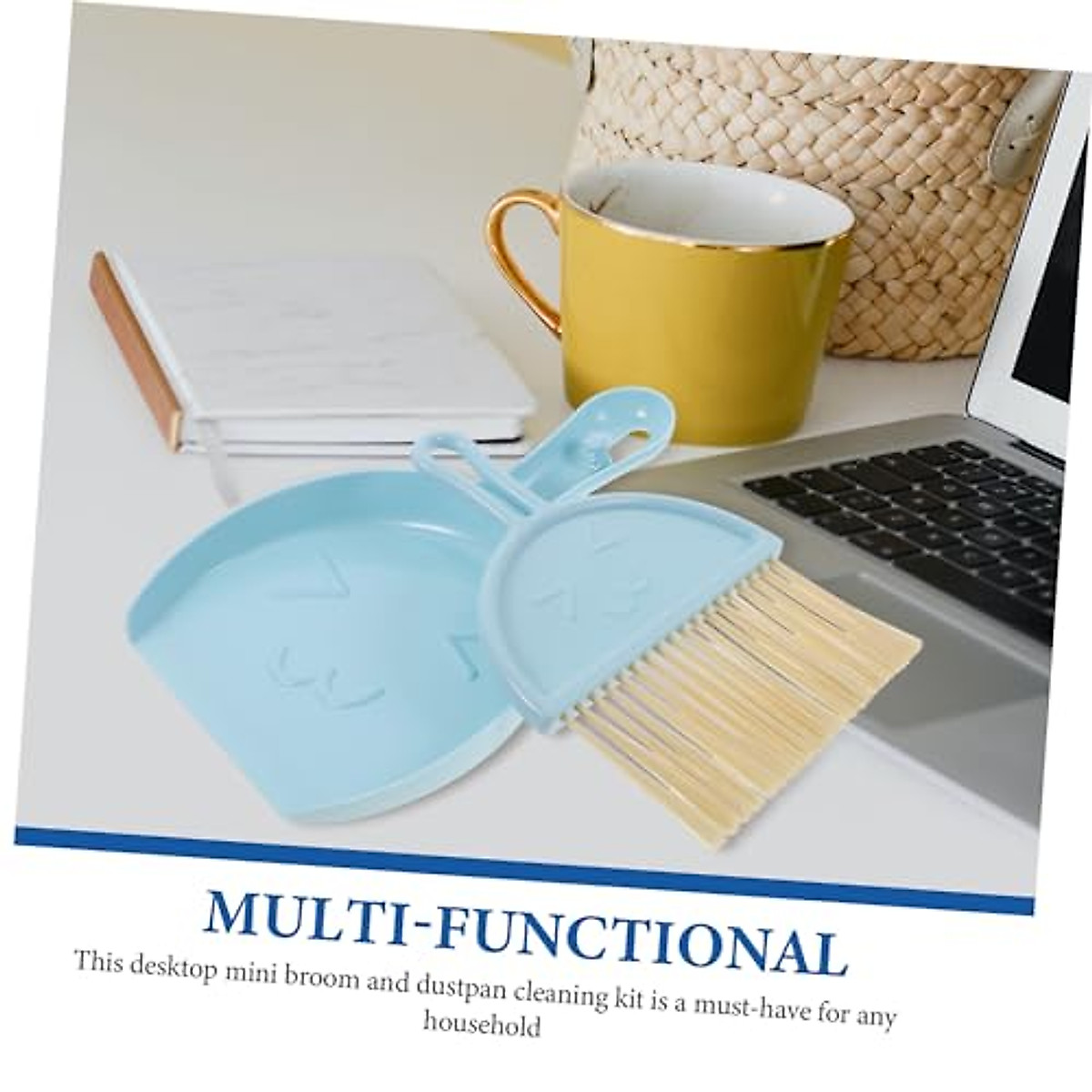 Cabilock 1 Set Broom to Clean up Combos Automotive Brooms Detailing Brush Cars Detail Brush Convenient Mini Broom and Dustpan Multi-Function Whisk Broom Small Cleaning Brush Pp Blue