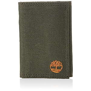Timberland mens Trifold Nylon Wallet, Olive, One Size