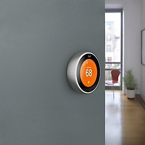 Google Nest Learning Smart Thermostat - 3rd Generation - Stainless Steel T3007ES Bundle with Google Nest Temperature Sensor T5000SF + elago Wall Plate Upgraded Wall Mount Cover - Matte White