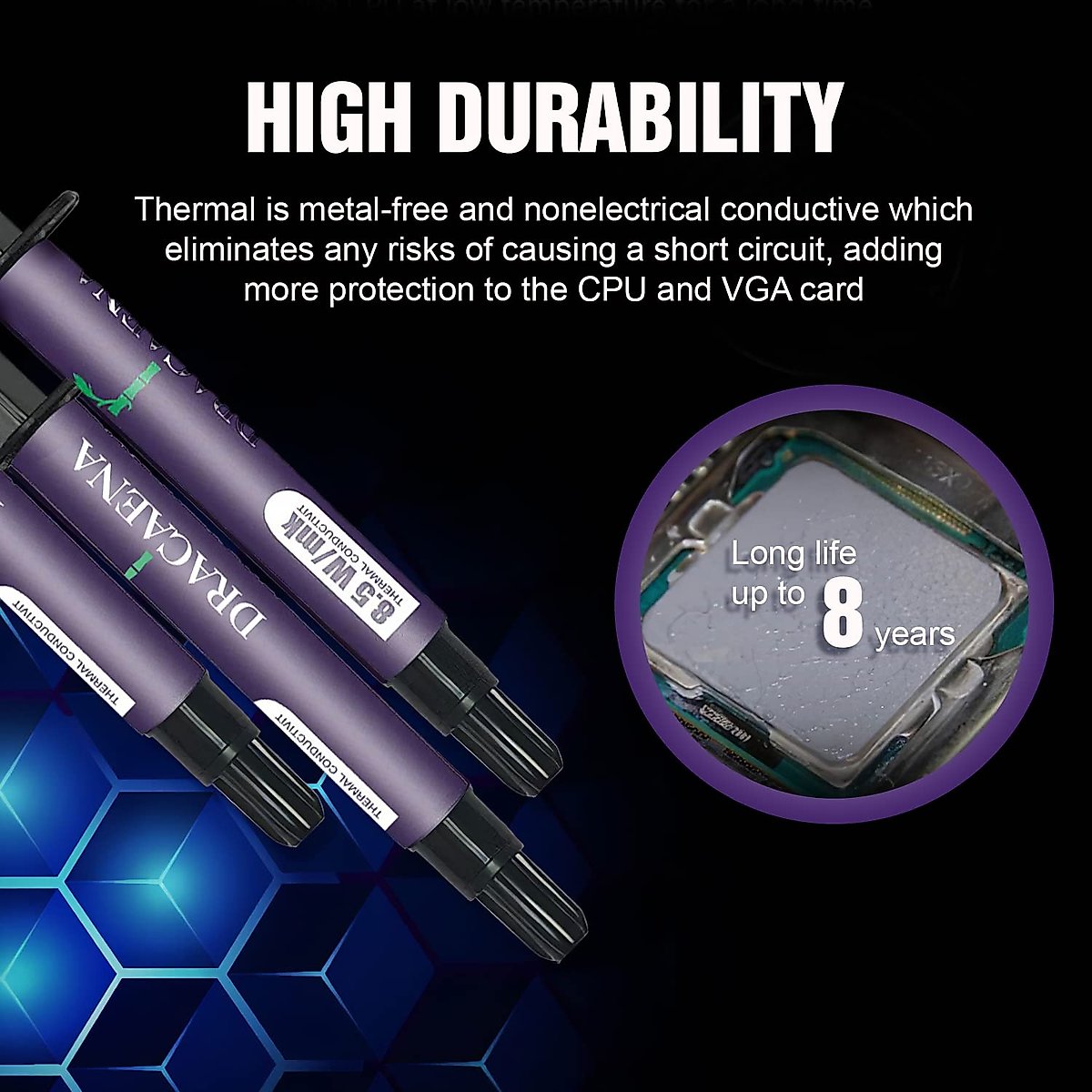 Dracaena Thermal Compound Paste (4Gram), Carbon Based High Performance, Heatsink Paste, Thermal Compound CPU for All Coolers, Thermal Interface Material -CTG9