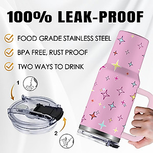 NIAXAUYT Funny Gifts for Women, 40oz Dumpster Tumbler with Handle, Pink Office Desk Accessories, Birthday Christmas Gifts for Coworkers Friends, It's Fine Everything Is Fine Mug