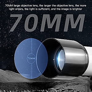 Kids Astronomical Telescope, 16x 40x 48x 120x Astronomical Telescope with Tripod ,Telescope All Optical Glass Lens FMC Multi Layer Broadband Coating 70MM Objective Lens, Telescope Astronomy Teles