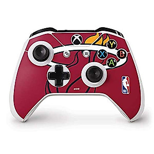 Skinit Decal Gaming Skin Compatible with Xbox One S Controller - Officially Licensed NBA Miami Heat Large Logo Design
