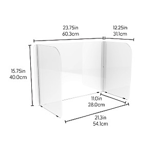 Factory Direct Partners 12929-CL Clear 3/16" Thick Acrylic Children"s Tabletop Divider, 16" Height (4-Pack) - Small