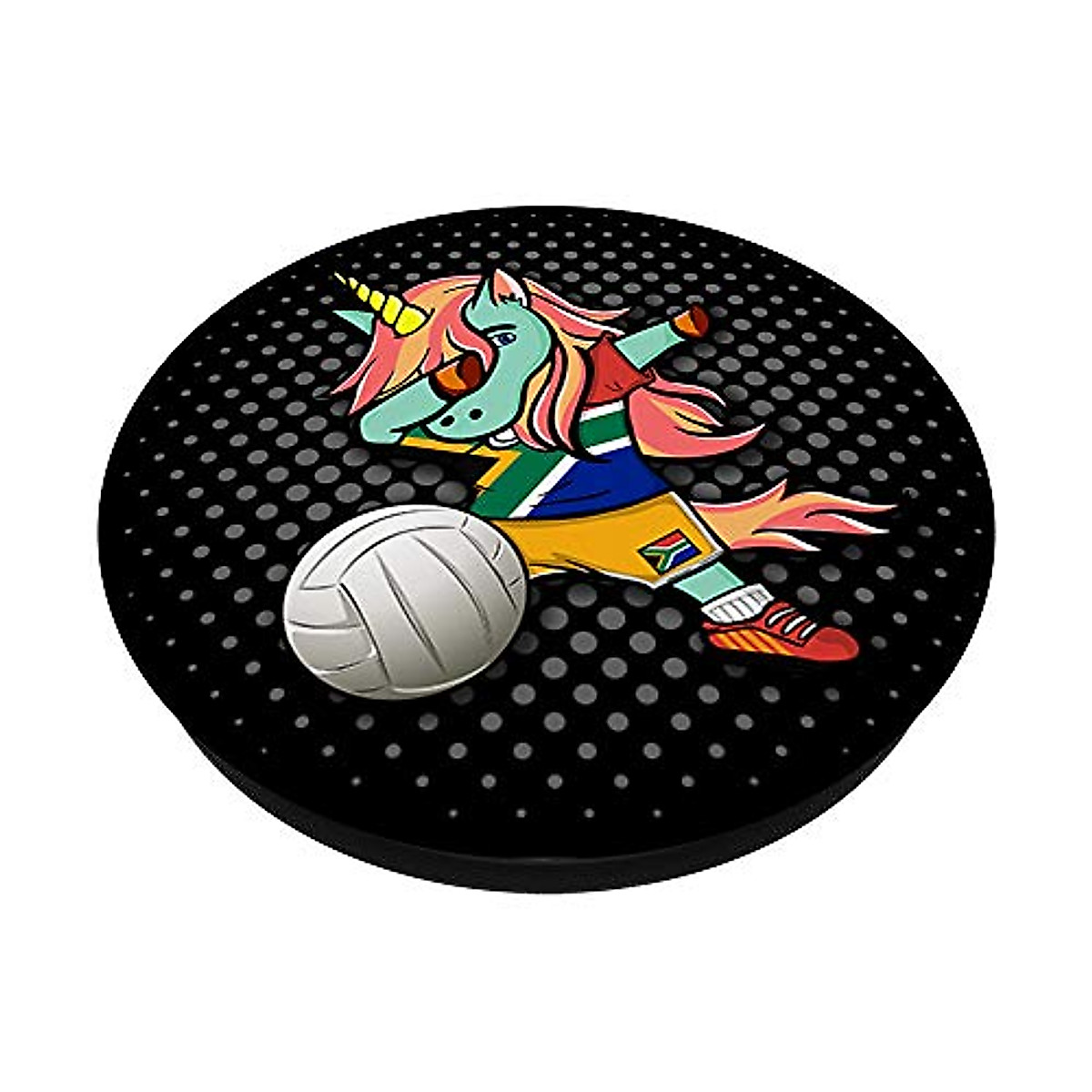 Dabbing Unicorn South Africa Volleyball Lovers Jersey Flag PopSockets PopGrip: Swappable Grip for Phones & Tablets