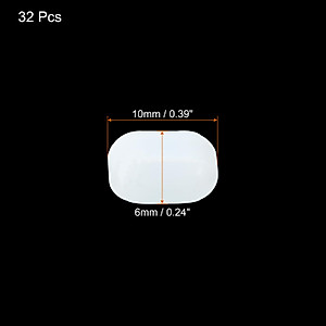 MECCANIXITY Magnetic Stirrer Mixer Stir Bar Rod 10mm/0.39" Cylinder Shape PTFE Coating Magnet White for Laboratory 32Pcs