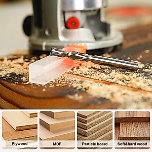 SpeTool 5PCS Spiral Downcut Router Bits 1/4" Shank 1" Cutting Length Solid Carbide CNC Router Bit Set End Mills for Plunge Router Wood Carving