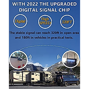RV Wireless Backup Camera, DOUXURY IP69 Waterproof 170° Wide View Angle HD 1080P Backup Camera + HD LCD 7" Monitor, Digital Wireless Backup Camera System for Truck 5th Wheel Trailer Pickup Camper Bus