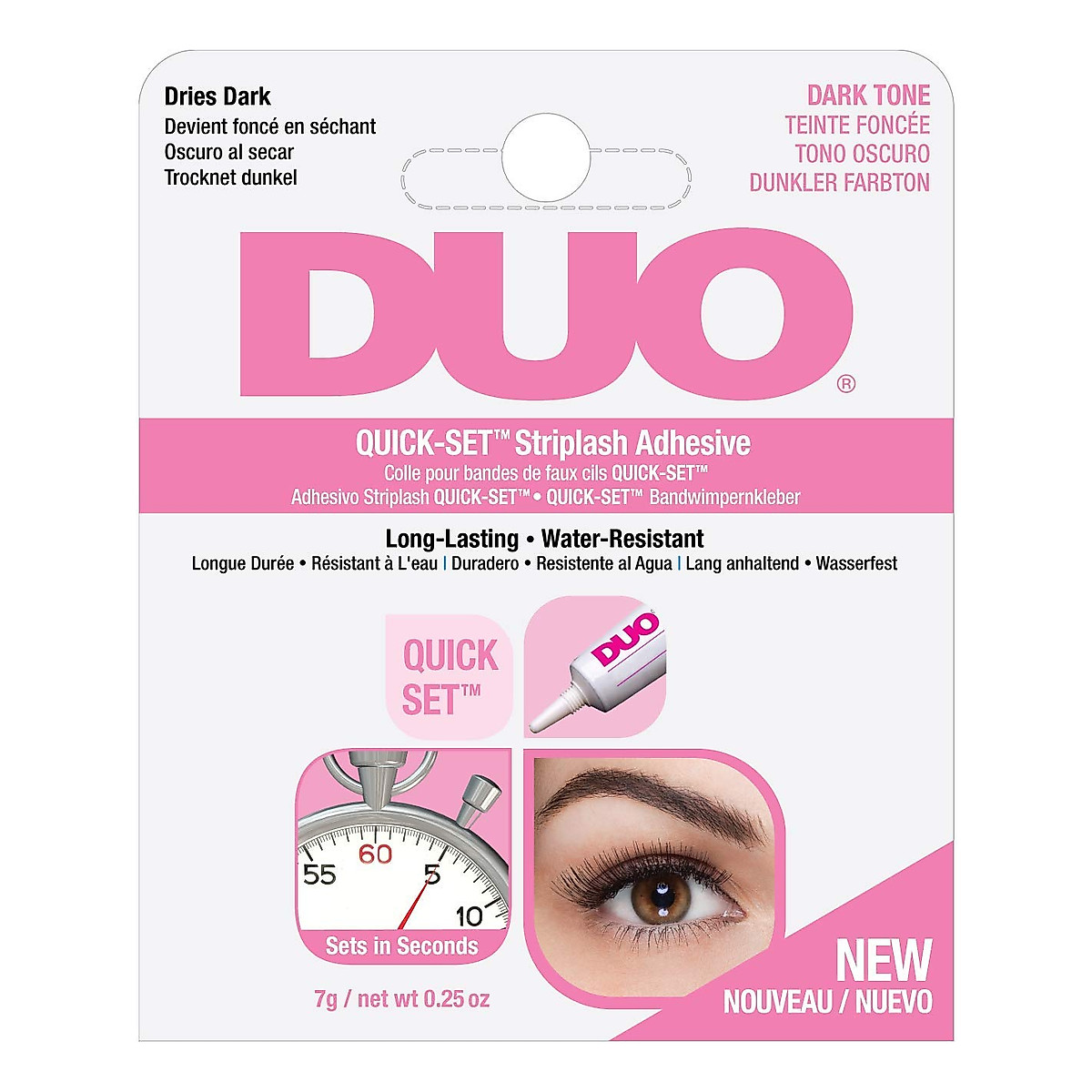 Duo Water Proof Eyelash Adhesive, Dark Tone 1/4 oz (Pack of 3)