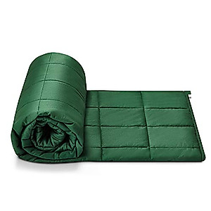 RelaxBlanket King Size Weighted Blanket | 80''x90'',30lbs | for Single or Double | Premium Cotton Material with Glass Beads | Dark Green