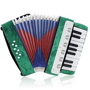 Professional Accordian for Kids Children, 17 Key 8 Bass Piano Accordion Educational Musical Instrument for Amateur Beginners Students