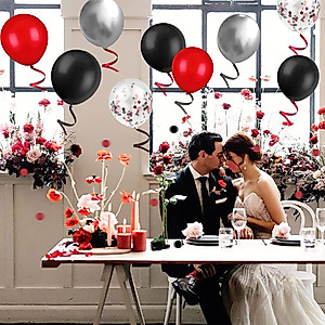 balloons- 50 Pack balloon garland kit,12inch black balloons & red balloons,with red and black balloons confetti balloons,for birthday balloons party balloons globos para decoracion de fiestas