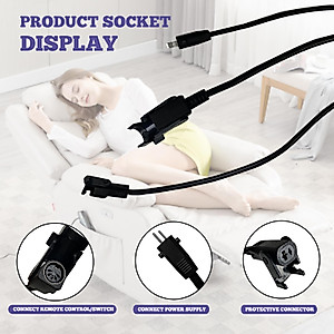 Kroshine Power Recliner Motor Replacement with Cord Model ML8-206A Linear Actuator for Sofa Lift Chair Couch Massage Seat Bed, Aluminum