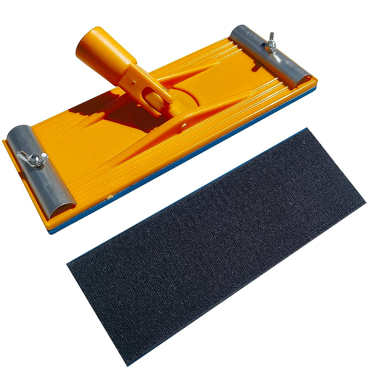 Pole Sander Replacement Hook and Loop Head - No-Flip Design with Quick Release Clamp and Universal Coarse Threaded Collar Sander Block- Sander Head Only
