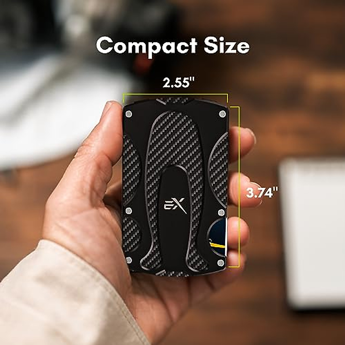 Extremus Mens Wallet, Slim Tactical Wallet with Money Clip and Credit Card Holder, Minimalist Front Pocket Wallet for Men, Rfid Blocking Wallet, Black