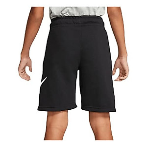 Nike Boy's Sportswear Club + HBR Fleece Shorts (Big Kids) Black/Black LG (14-16 Big Kid)