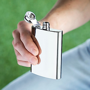 TRUE Stainless Steel Metal Men and Women Drinking Flasks for Vodka Whiskey Tequila Rum Cocktails, Travel, Backpacking, 4 oz, Set of 1, Silver